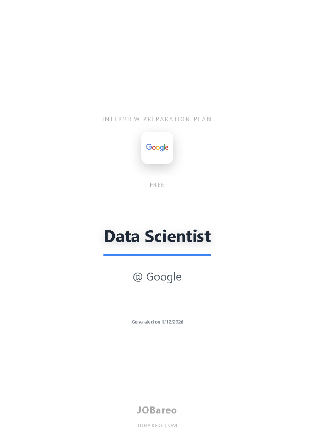 Preparation Plan for Data Scientist Role at Google - Studocu