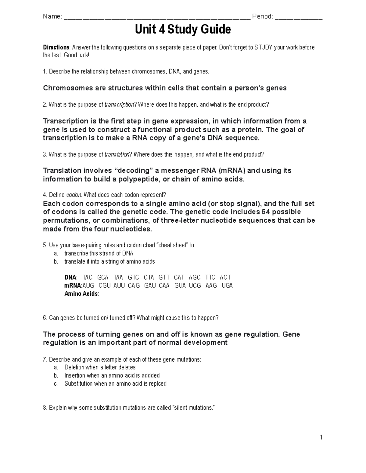 Unit 4 Digital Study Guide - Angie Rodriguez - BIO 14874414 - Studocu