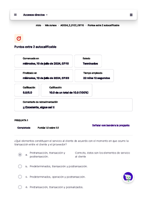 Autocalificable semana 1Tecnología de información aplicada a las empresas - Tecnología de - Studocu