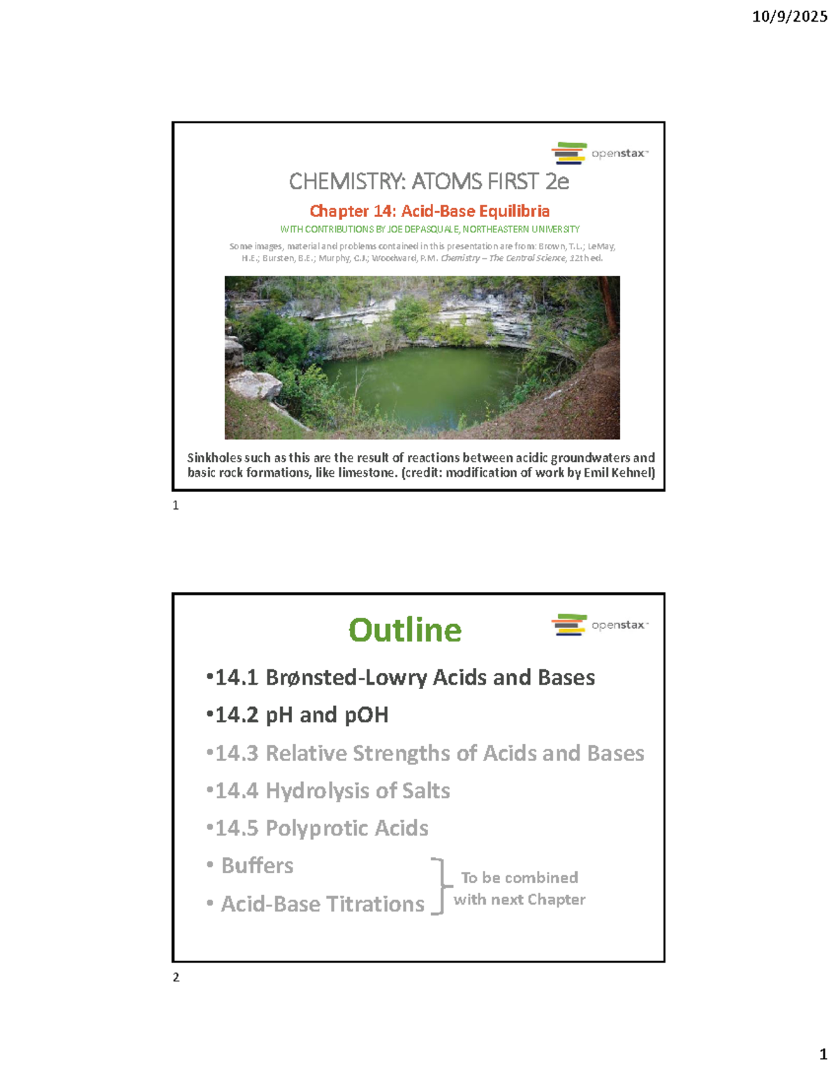 Chapter 14: Acid-Base Equilibria - CHEMISTRY: ATOMS FIRST 2e - Studocu