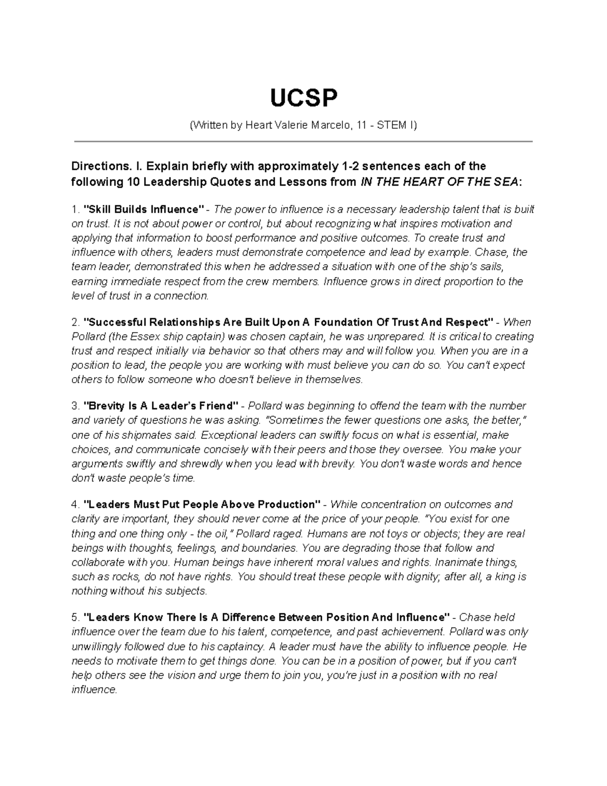 UCSP 1.5.3.3 Movie Analysis: Leadership Lessons from "In the Heart of ...