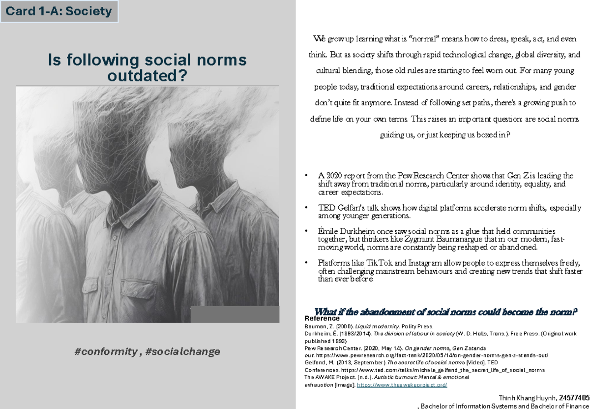 Card Society: Exploring the Evolution of Social Norms and Personal ...