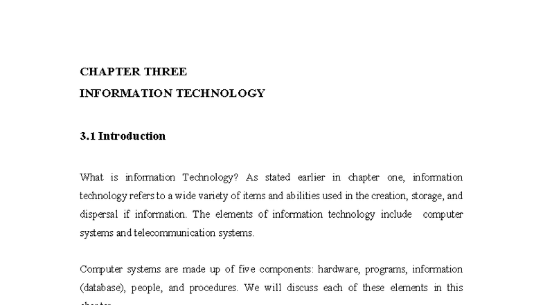 Chapter 3 Information Technology In Mis Management Information