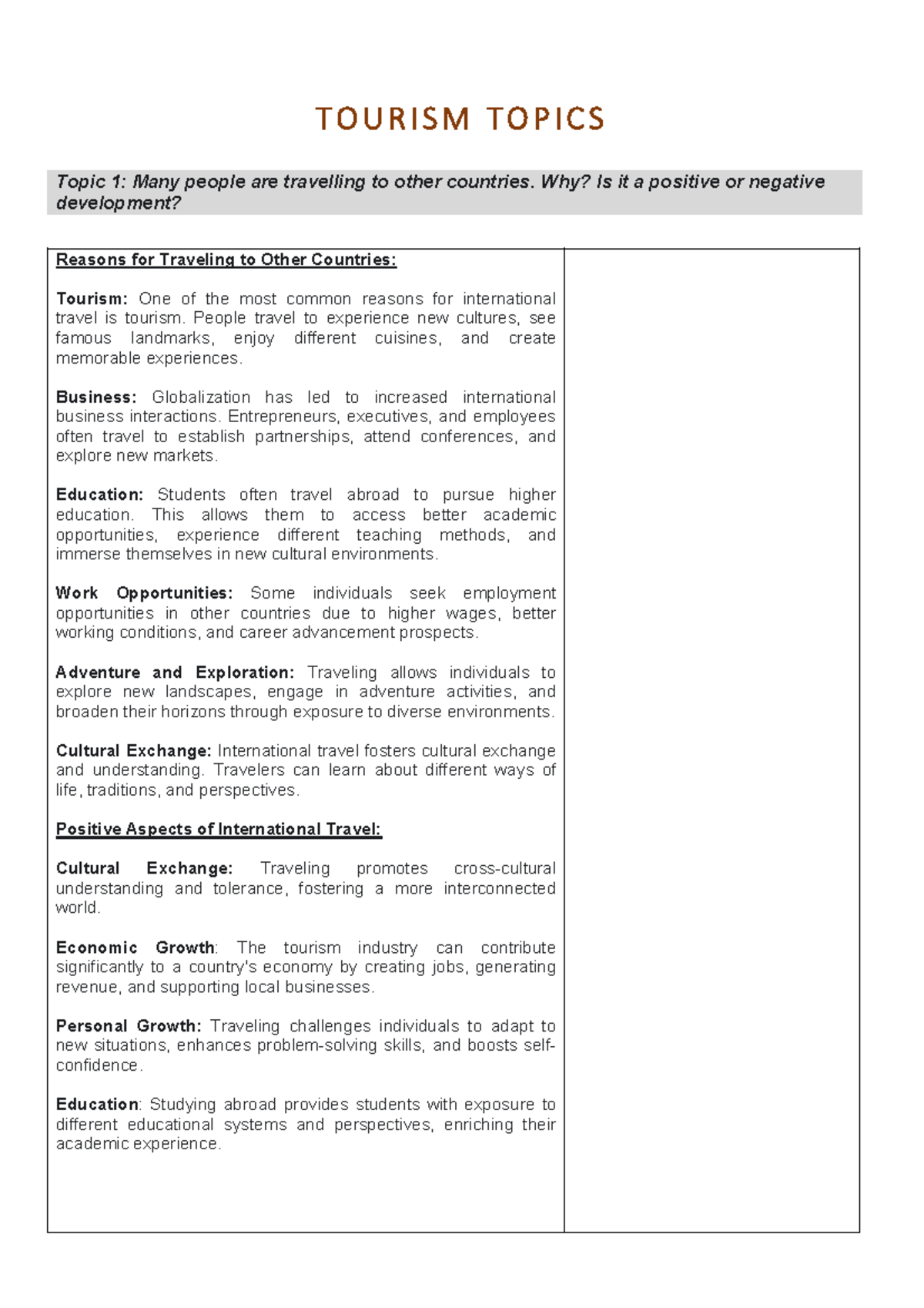 TOURISM TOPICS: Exploring International Travel Benefits & Drawbacks ...