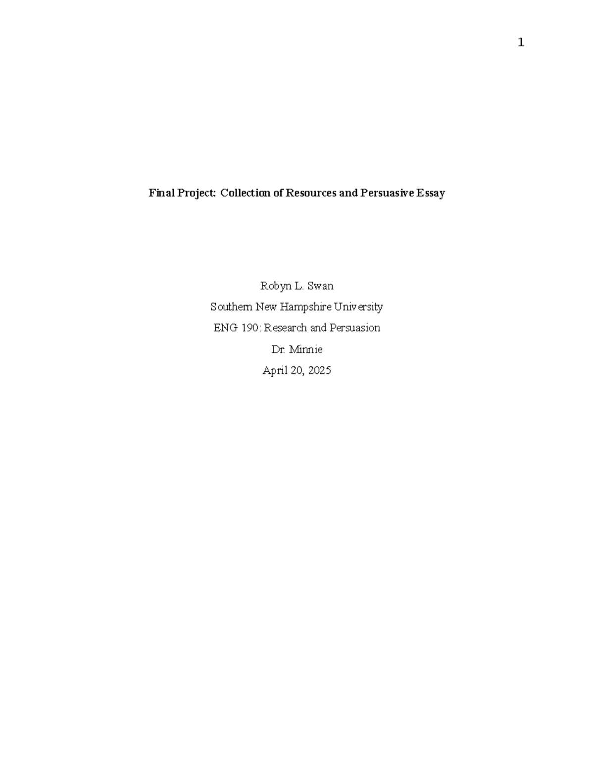 ENG 190: Final Project on Arts Education's Impact on Students - Studocu
