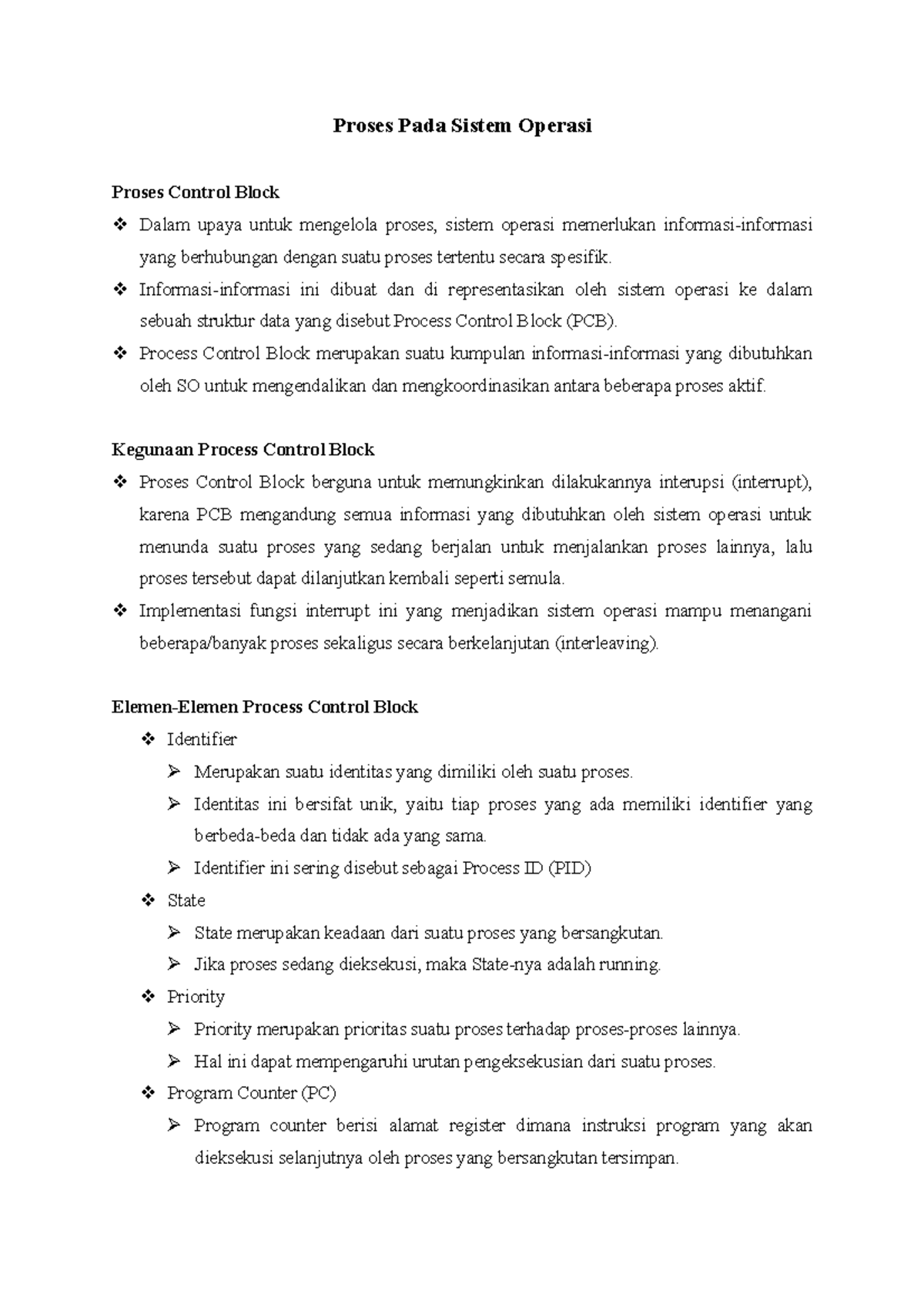 Pemahaman Proses & Multithreading dalam Sistem Operasi - Studocu