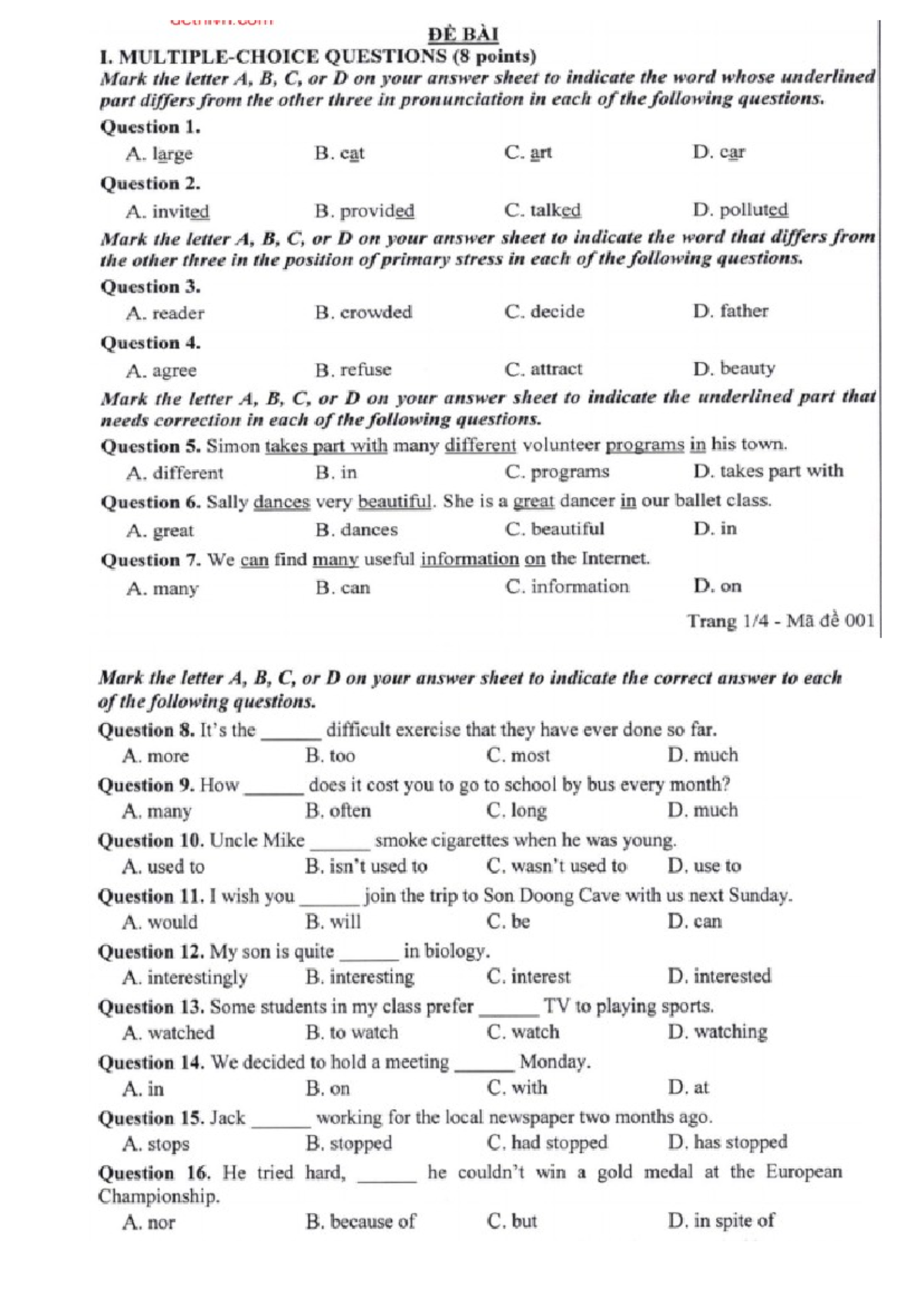 Tuyển Tập Đề Thi Tuyển Sinh 10 Hà Nội 2021 - Studocu