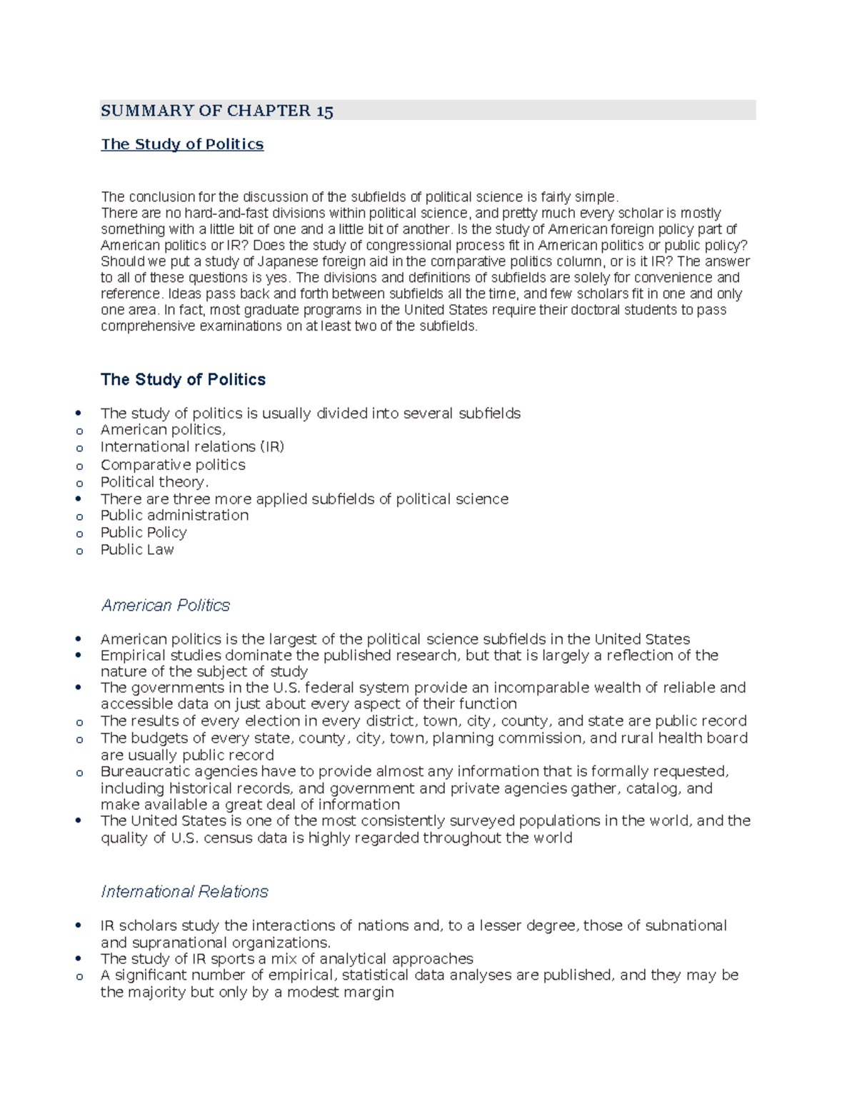 POL 101 - Lecture Notes on Introduction to Political Science - Studocu