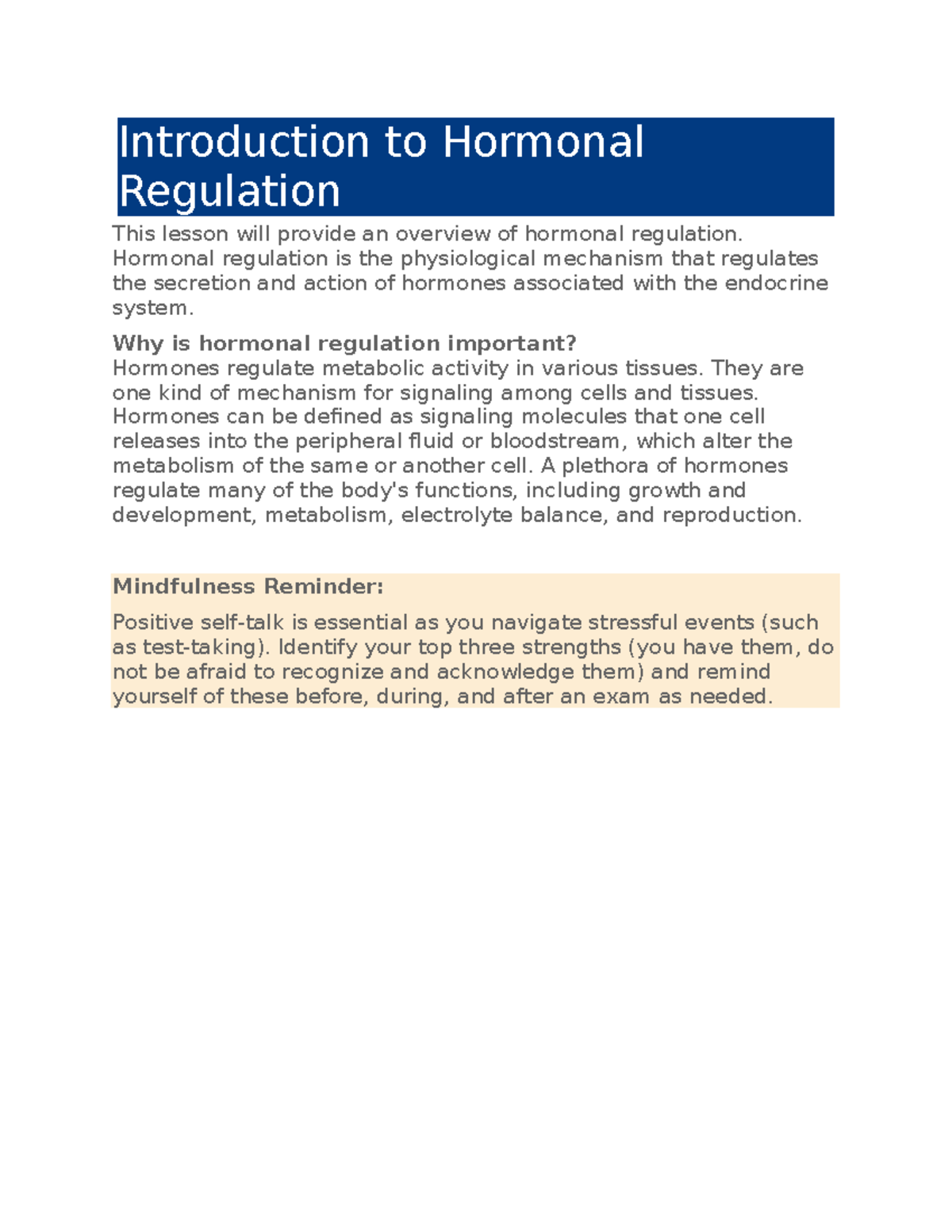 NR 446 NCLEX Week 5 - Hormonal Regulation Overview and Implications ...