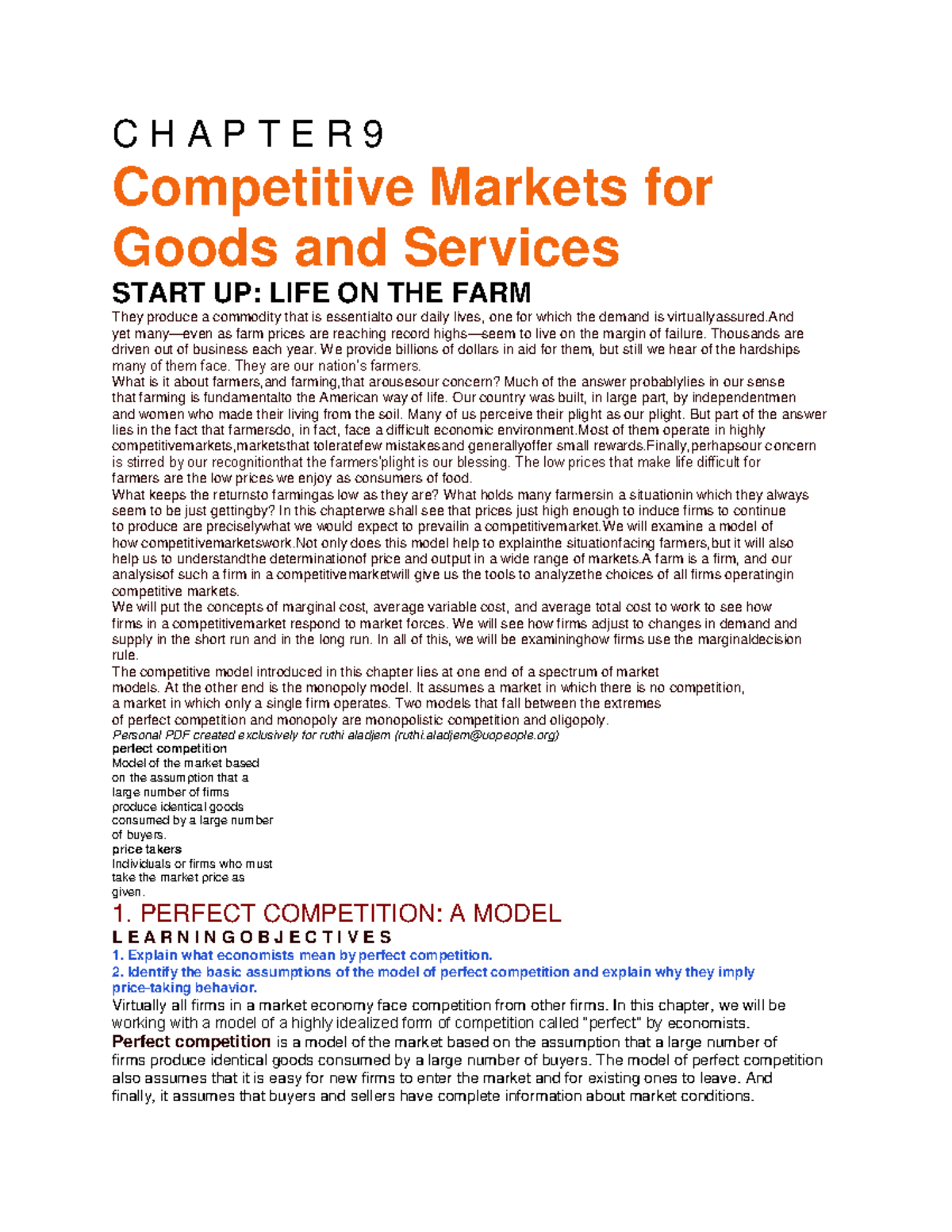Chapter 9: Competitive Markets for Goods and Services - Principles of ...