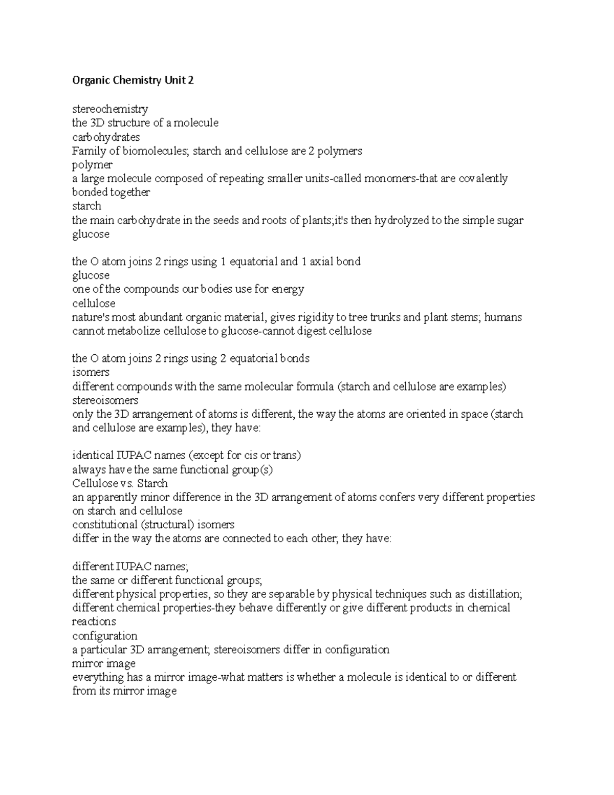 OChem 2 - Stereochemistry Notes and Study Guide for Exams - Studocu