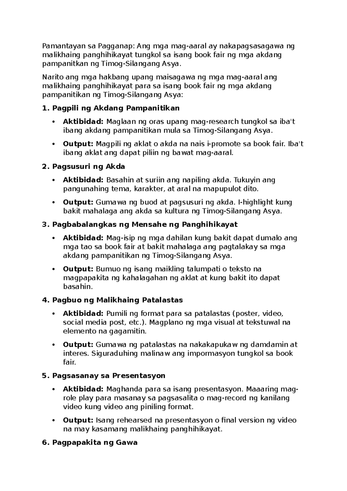Pamantayan sa Pagganap: Malikhaing Pagsusuri sa Book Fair sa Timog-Asya ...