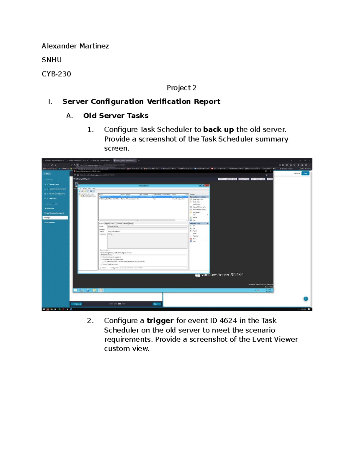 CYB-230 Project 2: Server Configuration Verification Report - Studocu