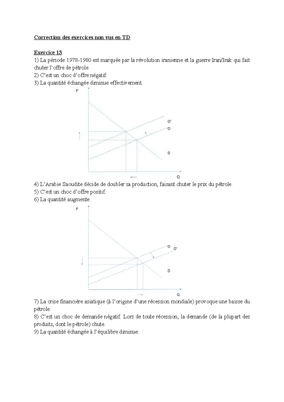 Correction des exercices 13 et 18 non vus en TD - Studocu