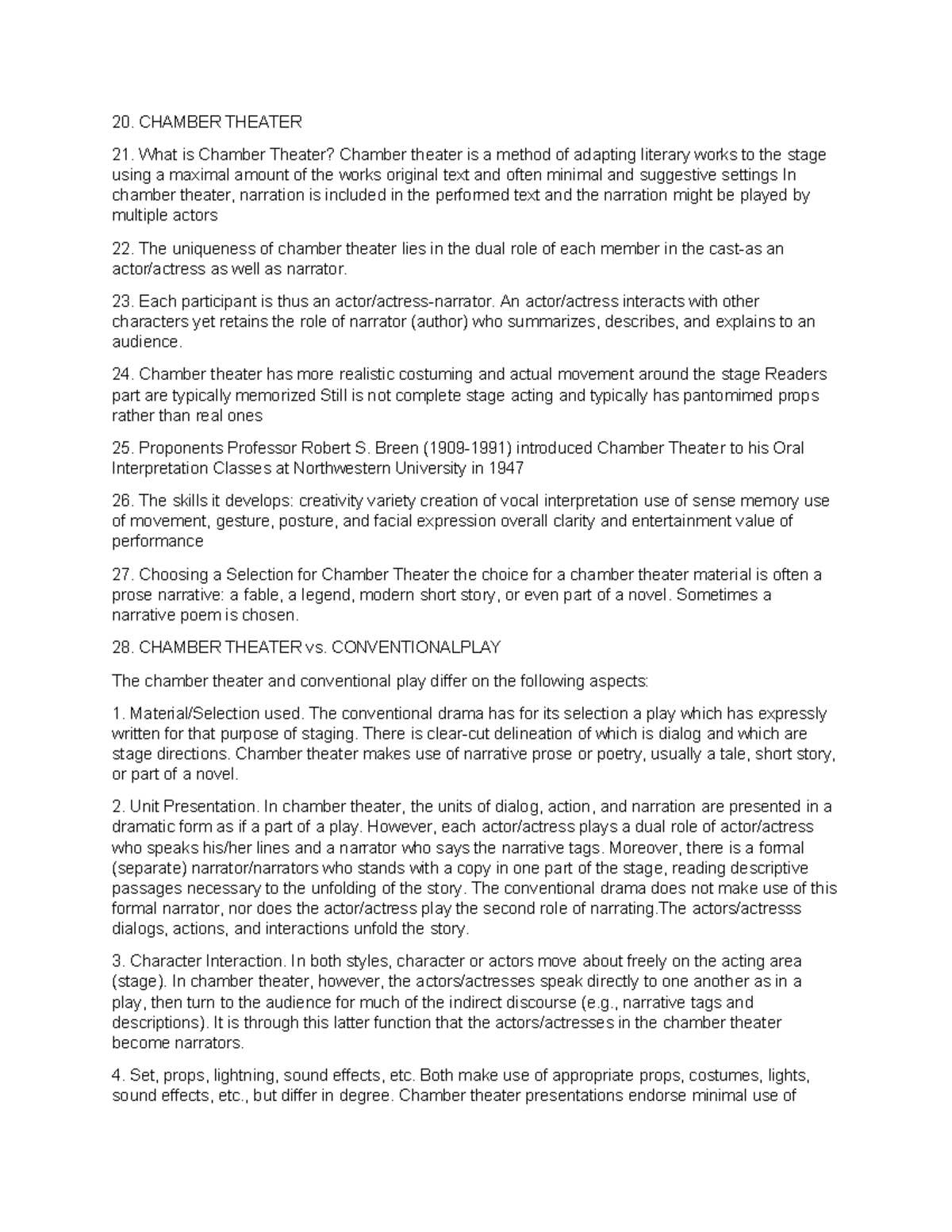 Chamber Theater Explained: Overview and Key Differences - Studocu