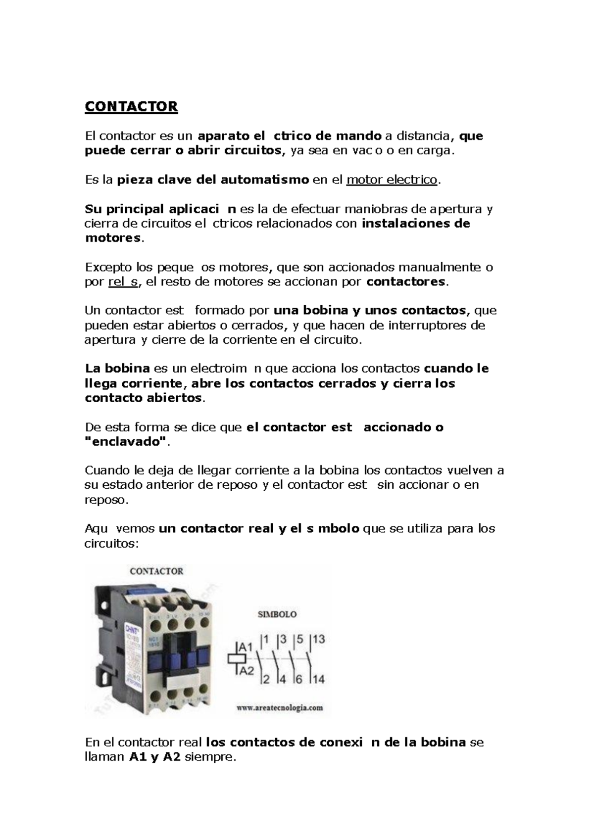 Qué es un Contactor - CONTACTOR El contactor es un aparato eléctrico de ...