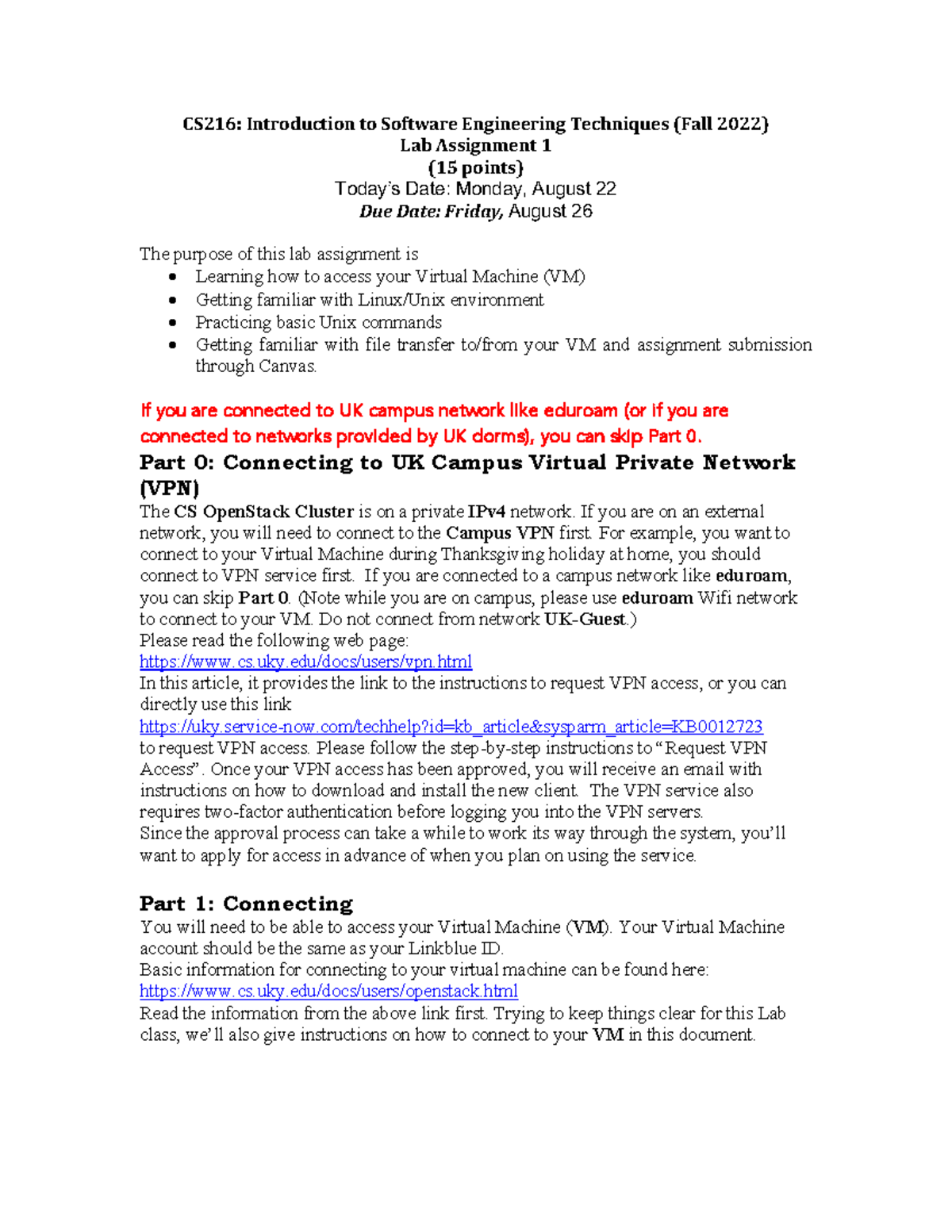 Lab1 - Lab1 prompt - CS216: Introduction to Software Engineering ...