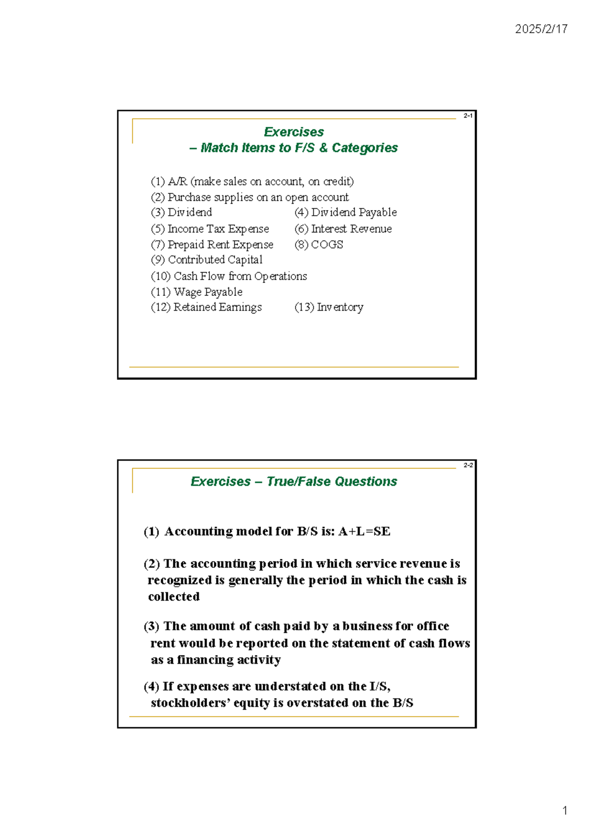 Chapter 2: Understanding Business Transactions and Balance Sheet ...