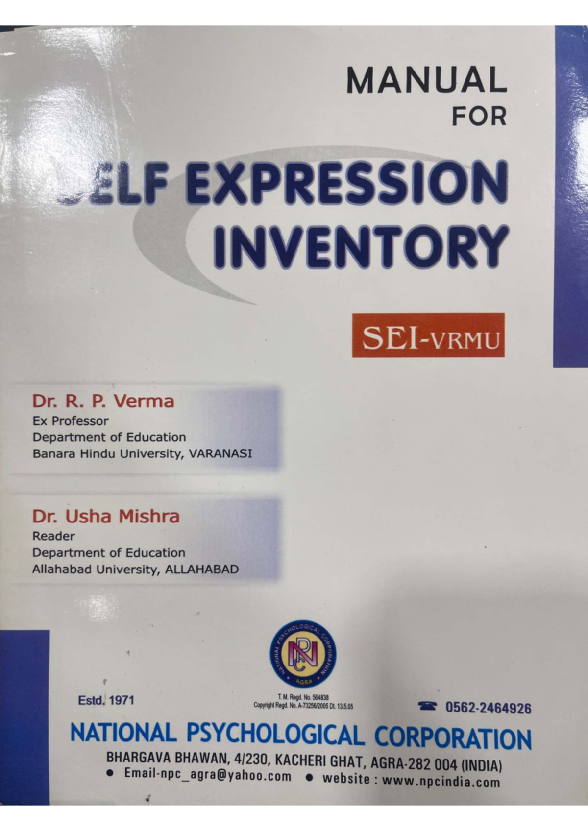 Manual for Self Expression Inventory (SEI) - Studocu