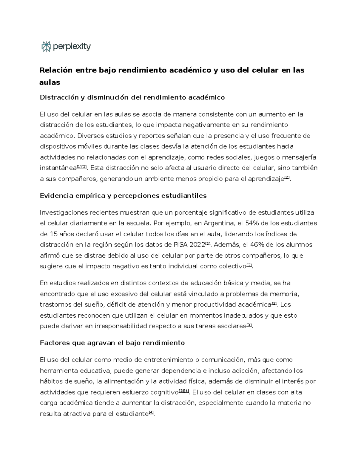 Relación entre bajo rendimiento académico y uso del celular en aulas ...