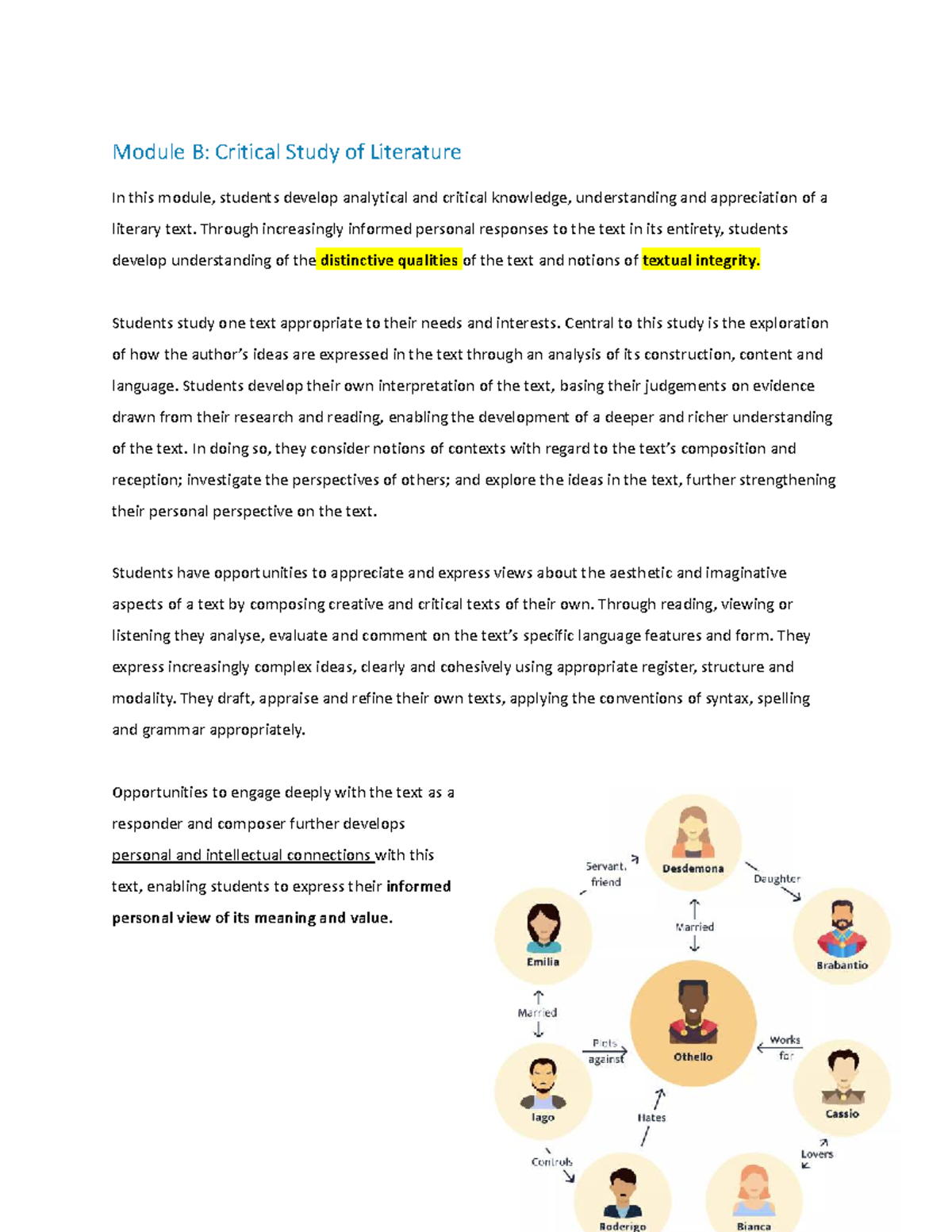 Module B: Critical Study of Literature Analysis and Interpretation ...