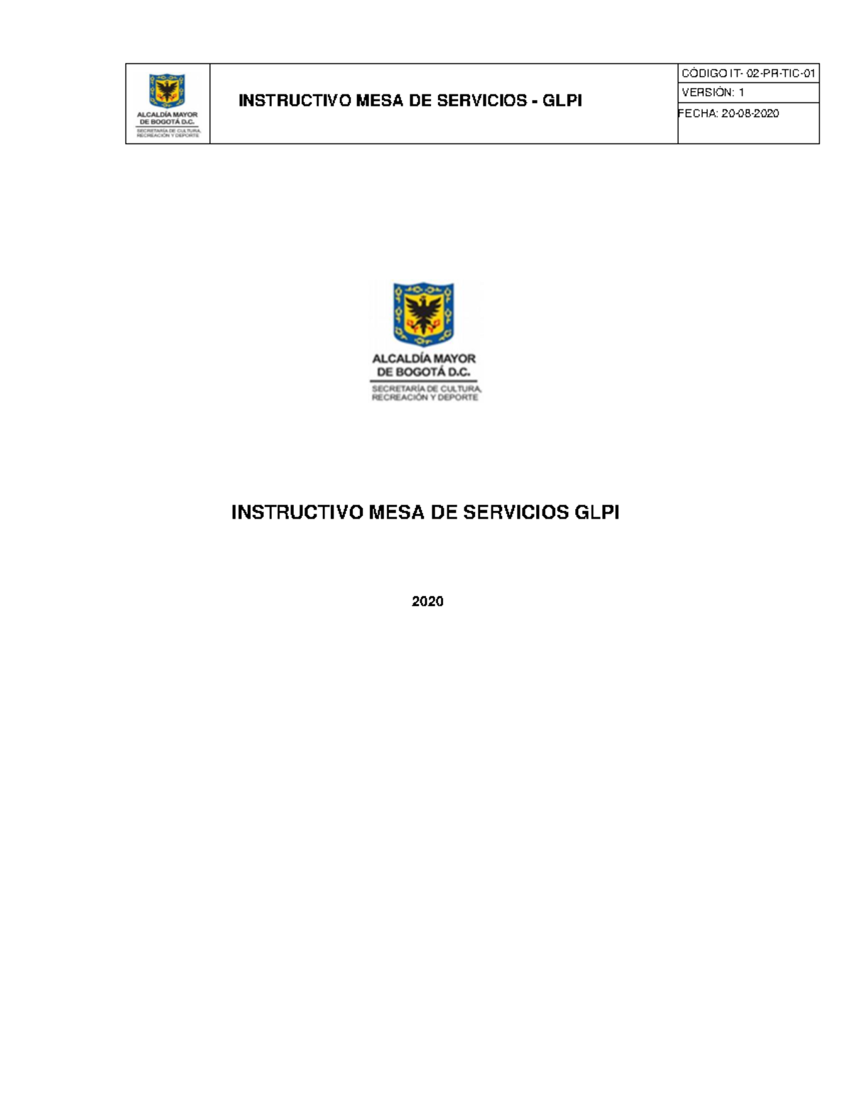 Instructivo Mesa de Servicios GLPI - IT-01-PR TIC-02 - Studocu