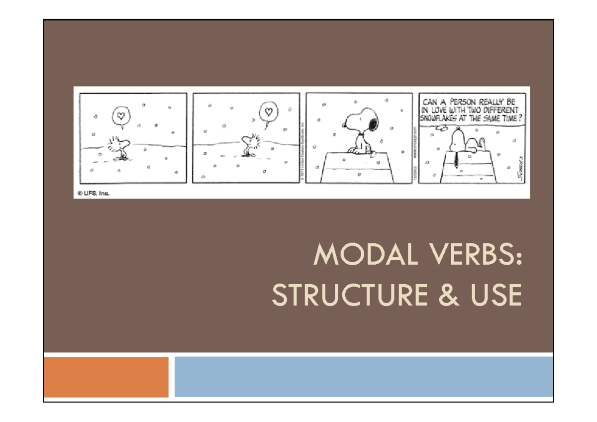 MODAL VERBS: STRUCTURE AND USE (ENG 101) - Studocu