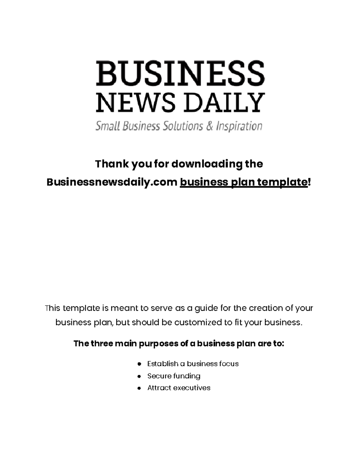 Business Plan Template for Entrepreneurs: A Comprehensive Guide - Studocu