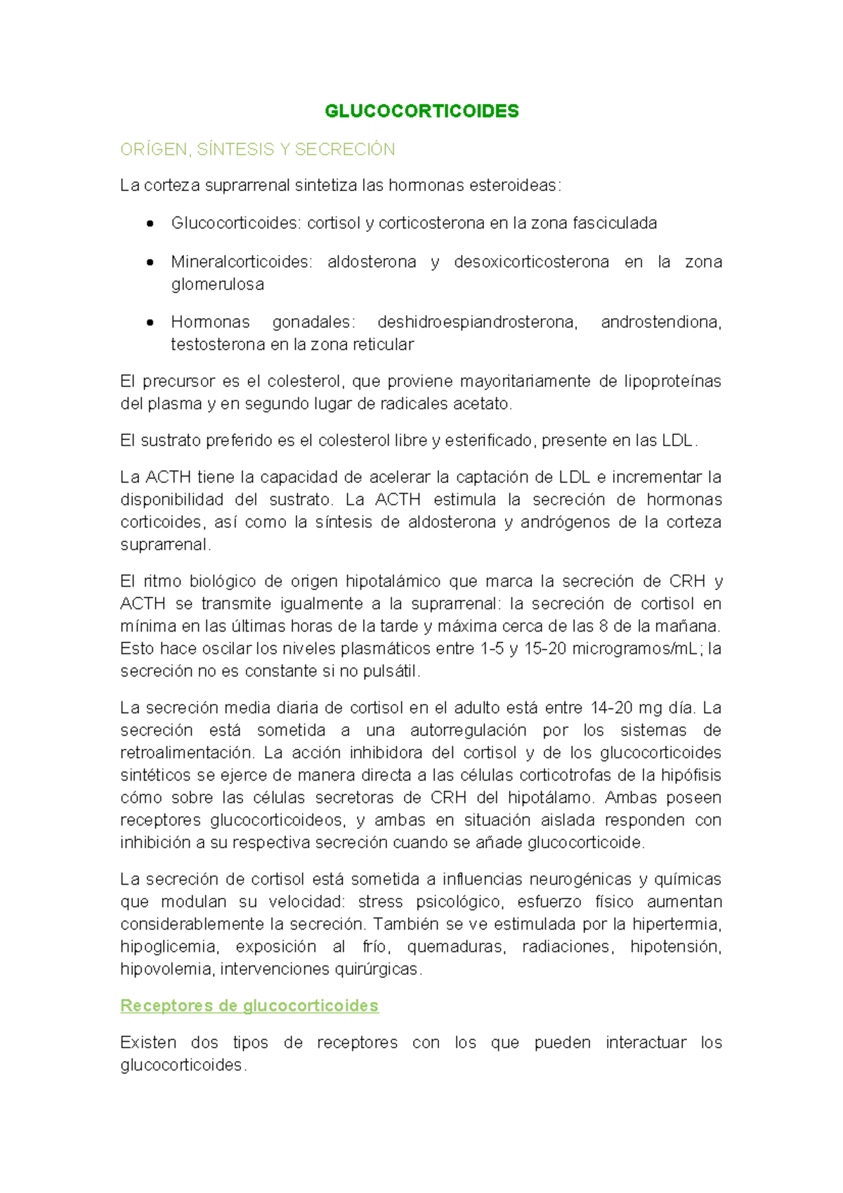 Glucocorticoides y Mineralcorticoides: Funciones y Regulación en ...