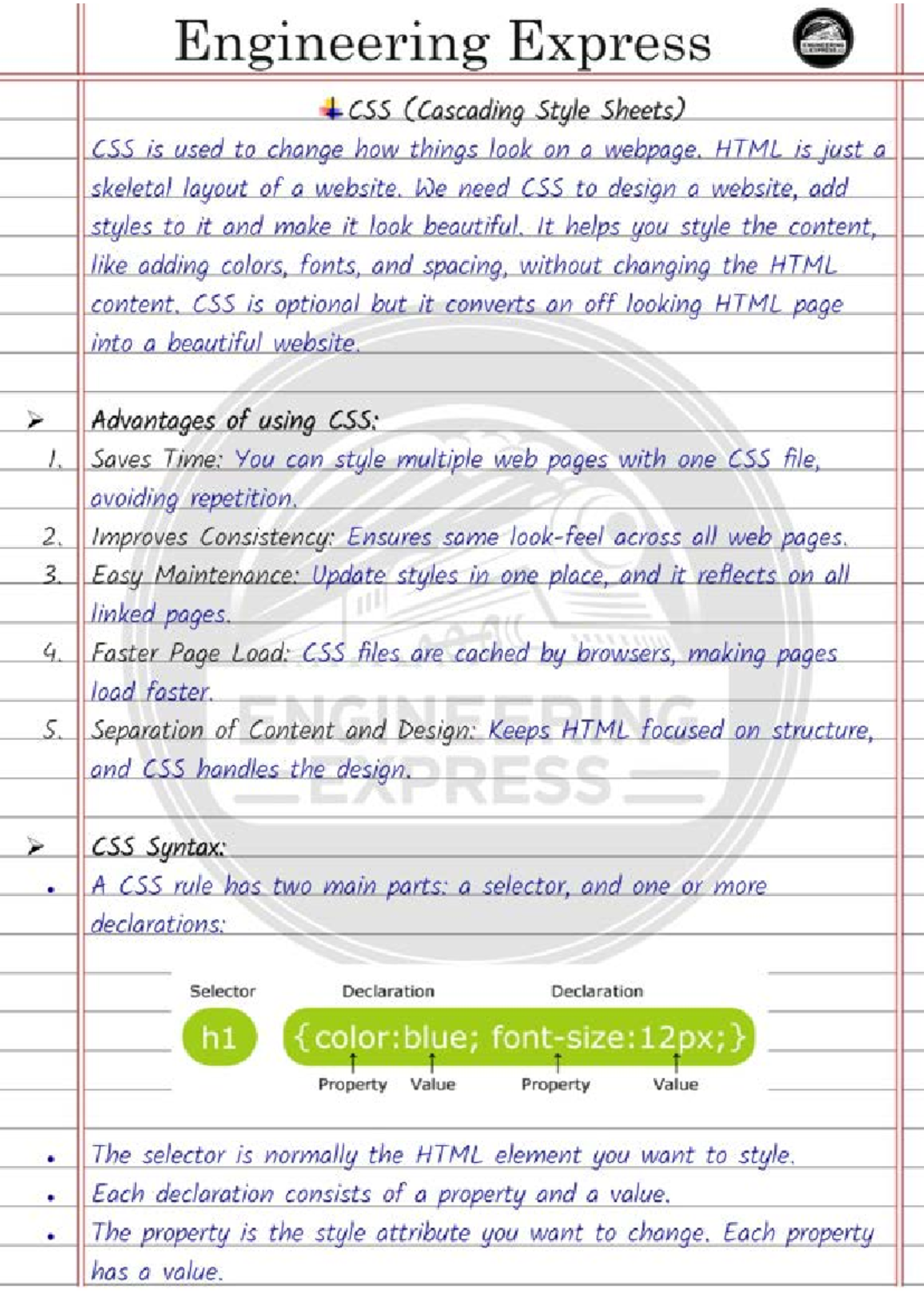Engineering Express CSS: Styling Web Pages Effectively - Studocu