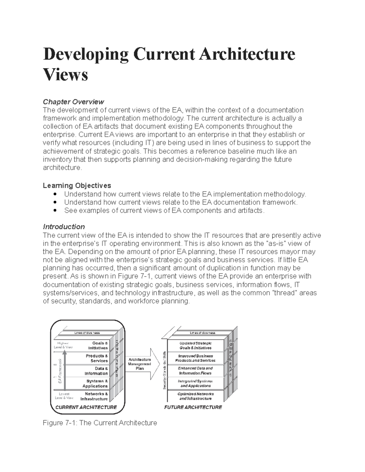 1 Current architectural views - Developing Current Architecture Views ...
