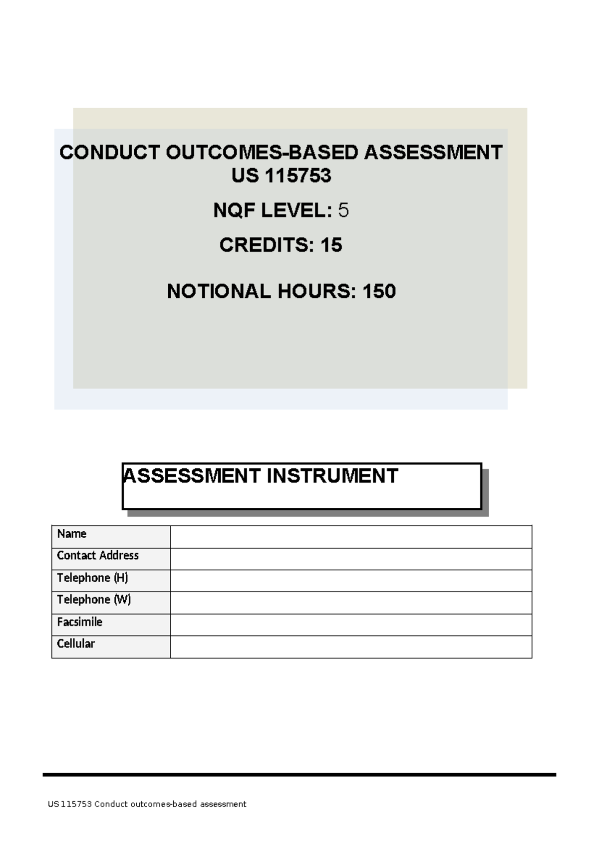 115753-Outcomes-Based Assessment Instrument Guide - Studocu