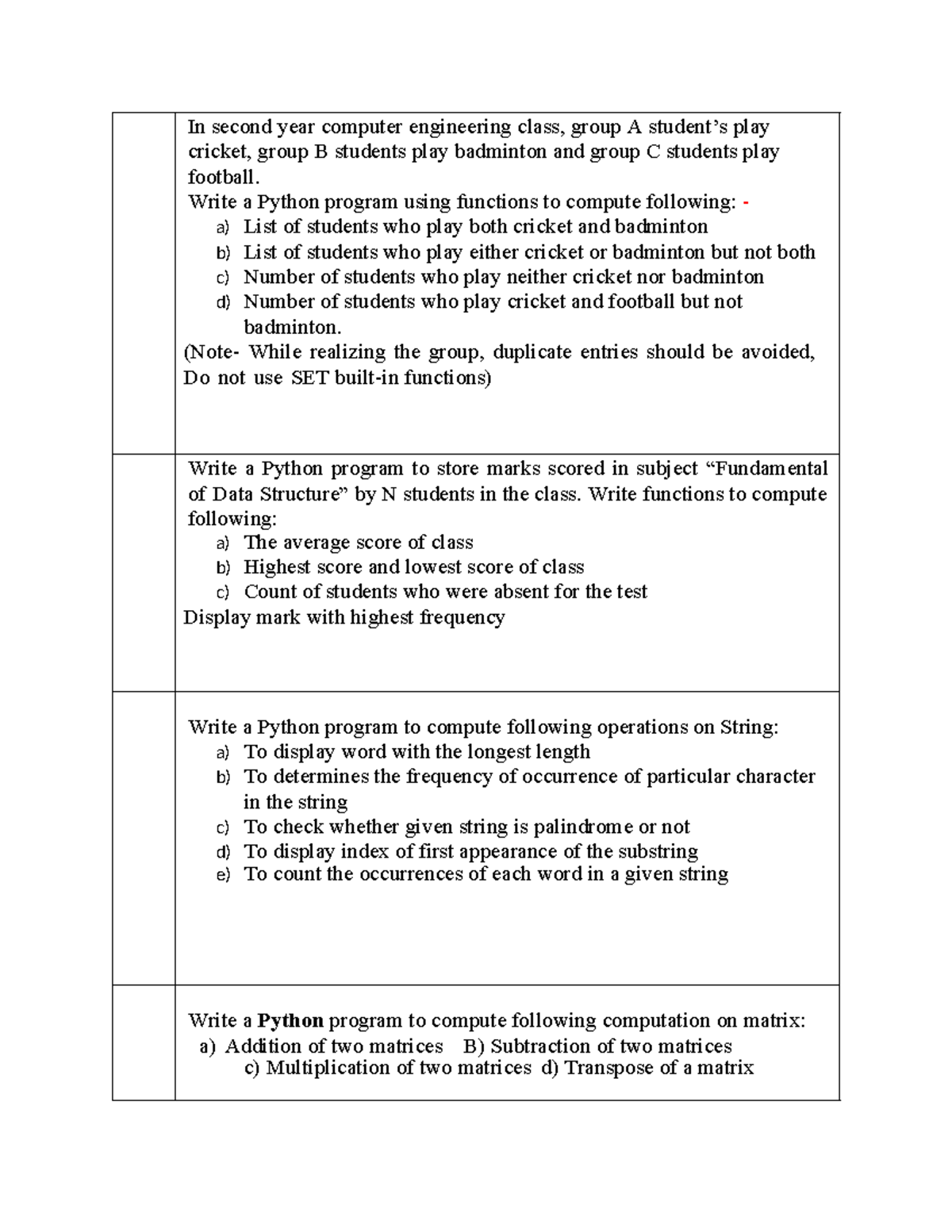 DSL List of Practicals - In second year computer engineering class ...