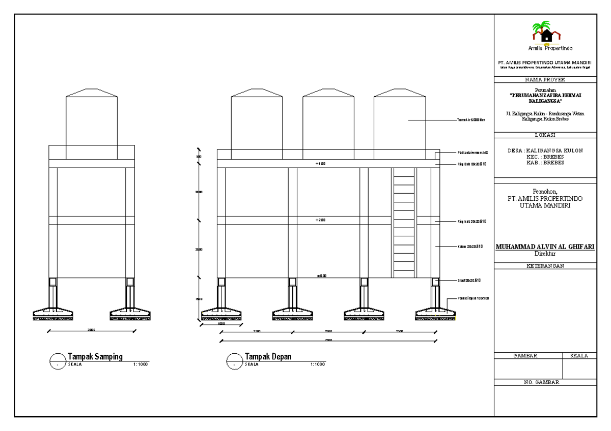 Gambar kerja tower air - scdc - 1000 2500 2500 2500 7500 ...