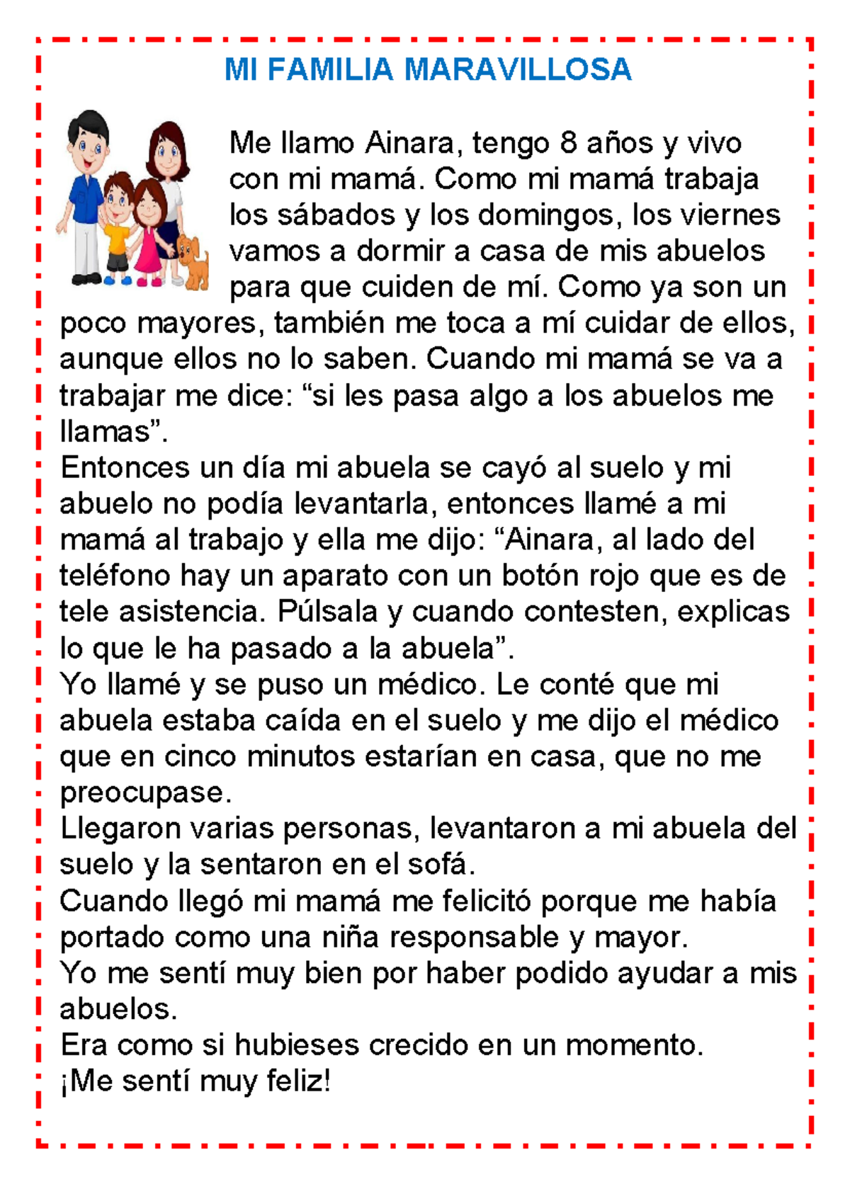 MI Familia Maravillosa - Lectura de Ainara - Studocu