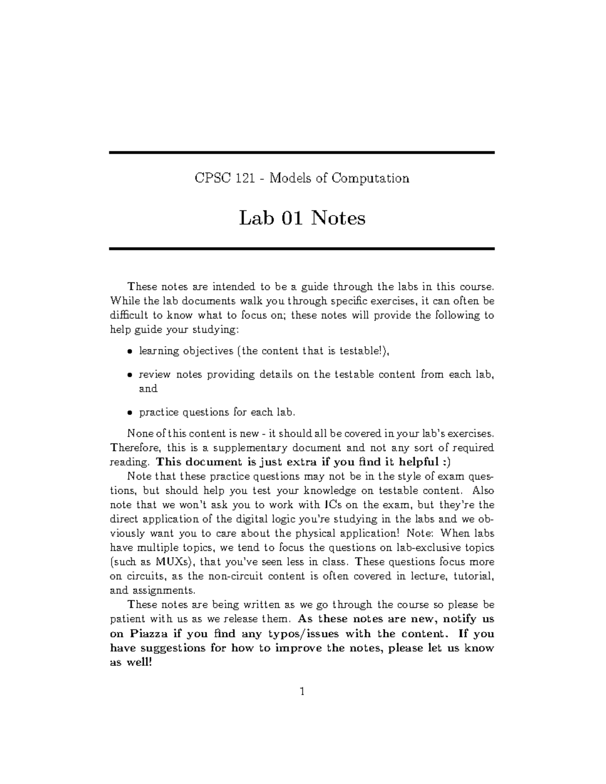 Lab01 notes - CPSC 121 - Models of Computation Lab 01 Notes These notes ...