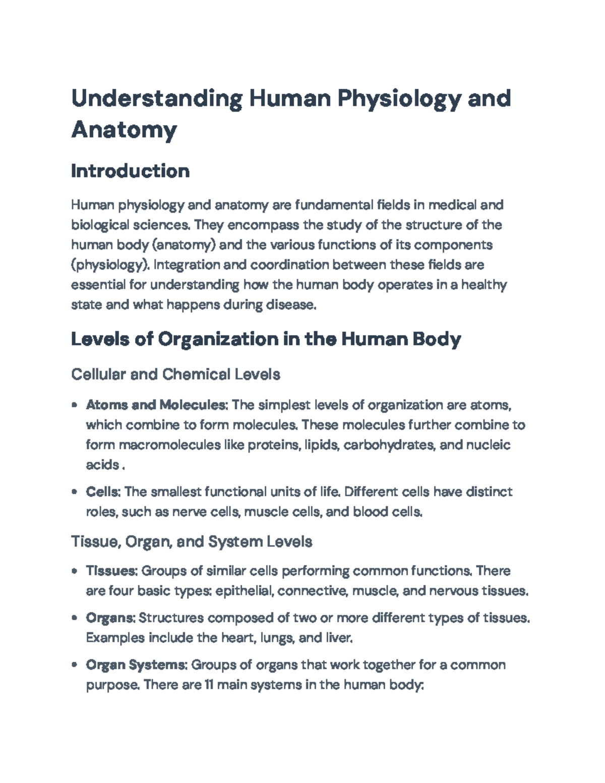 Understanding Human Physiology and Anatomy for Medical Sciences ...
