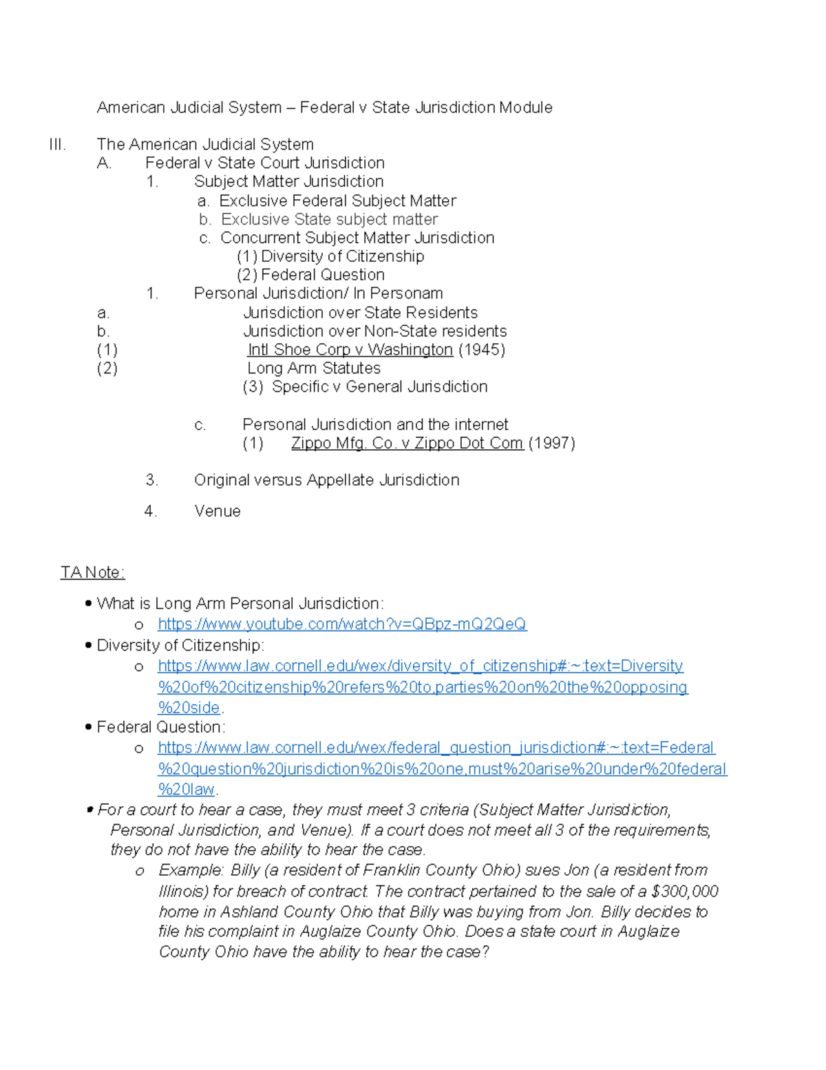 9:3 Judicial System Overview: Federal vs. State Jurisdiction Module ...