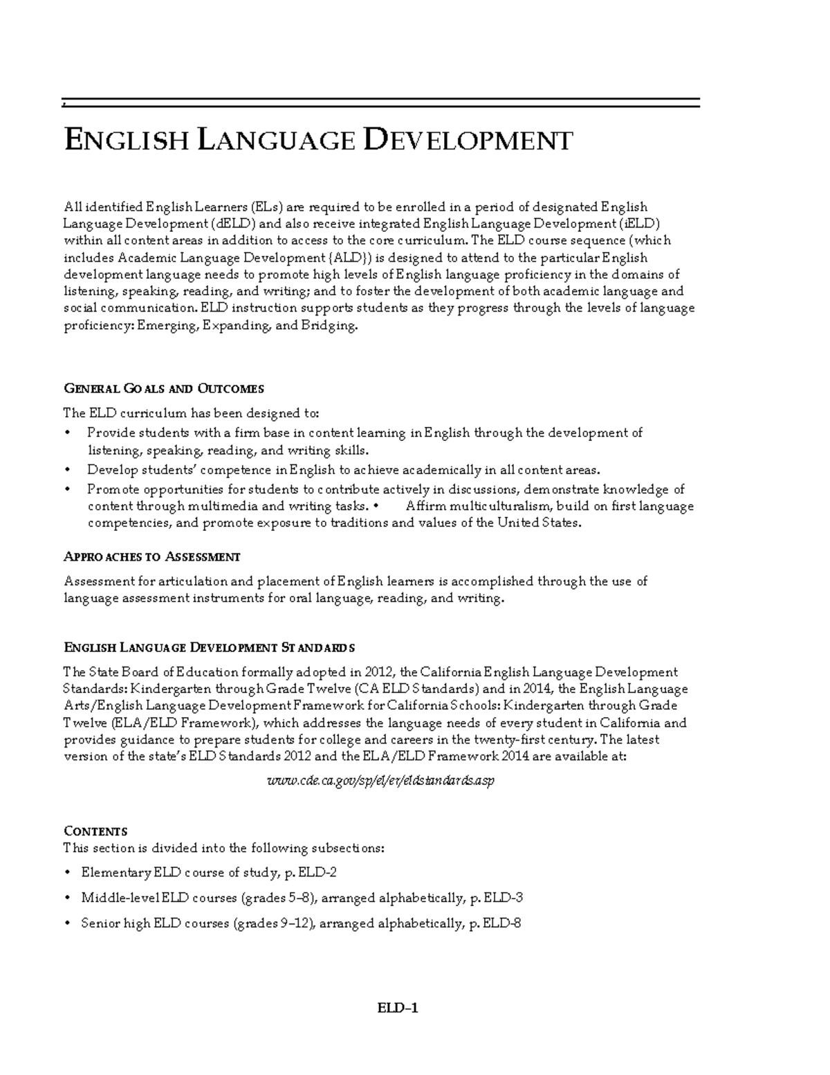 English language development (ELD). - Studocu