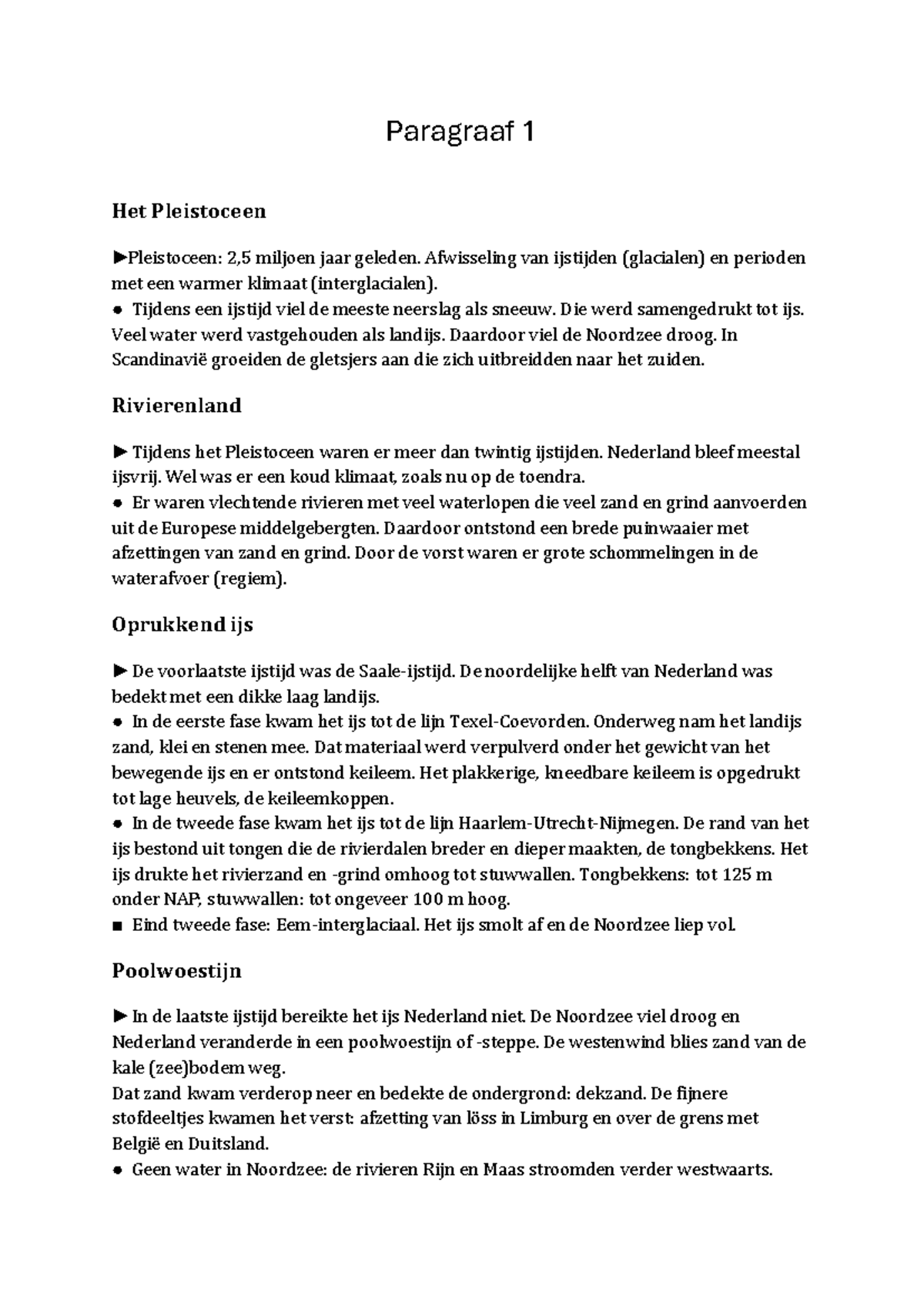 Samenvatting Aardrijkskunde Hoofdstuk 6: Het Pleistoceen en Holoceen ...