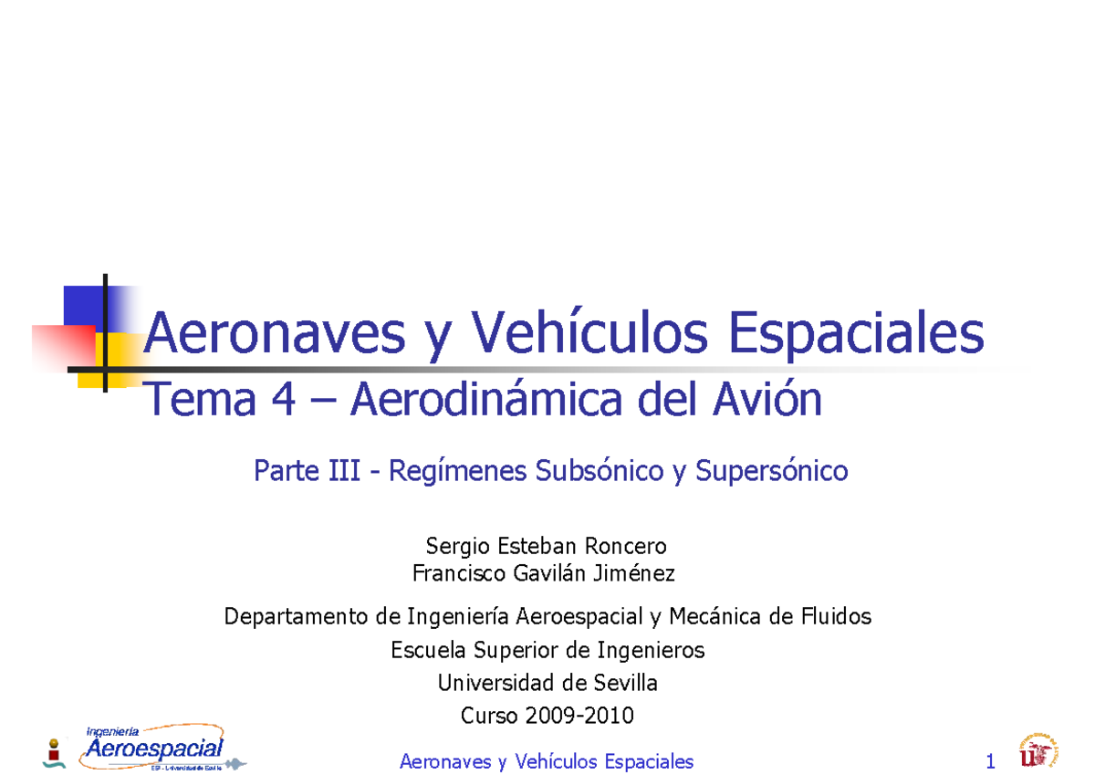 Aeronaves y Vehículos Espaciales: Aerodinámica del Avión - Régimen ...