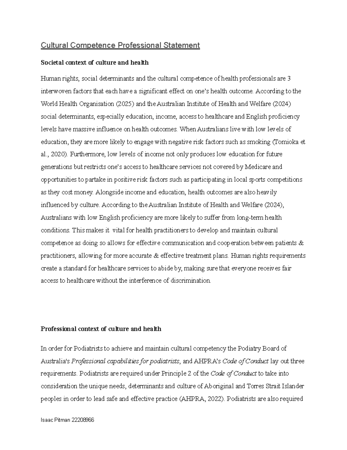 Cultural Competency in Health: A Podiatry Perspective (Isaac Pitman ...
