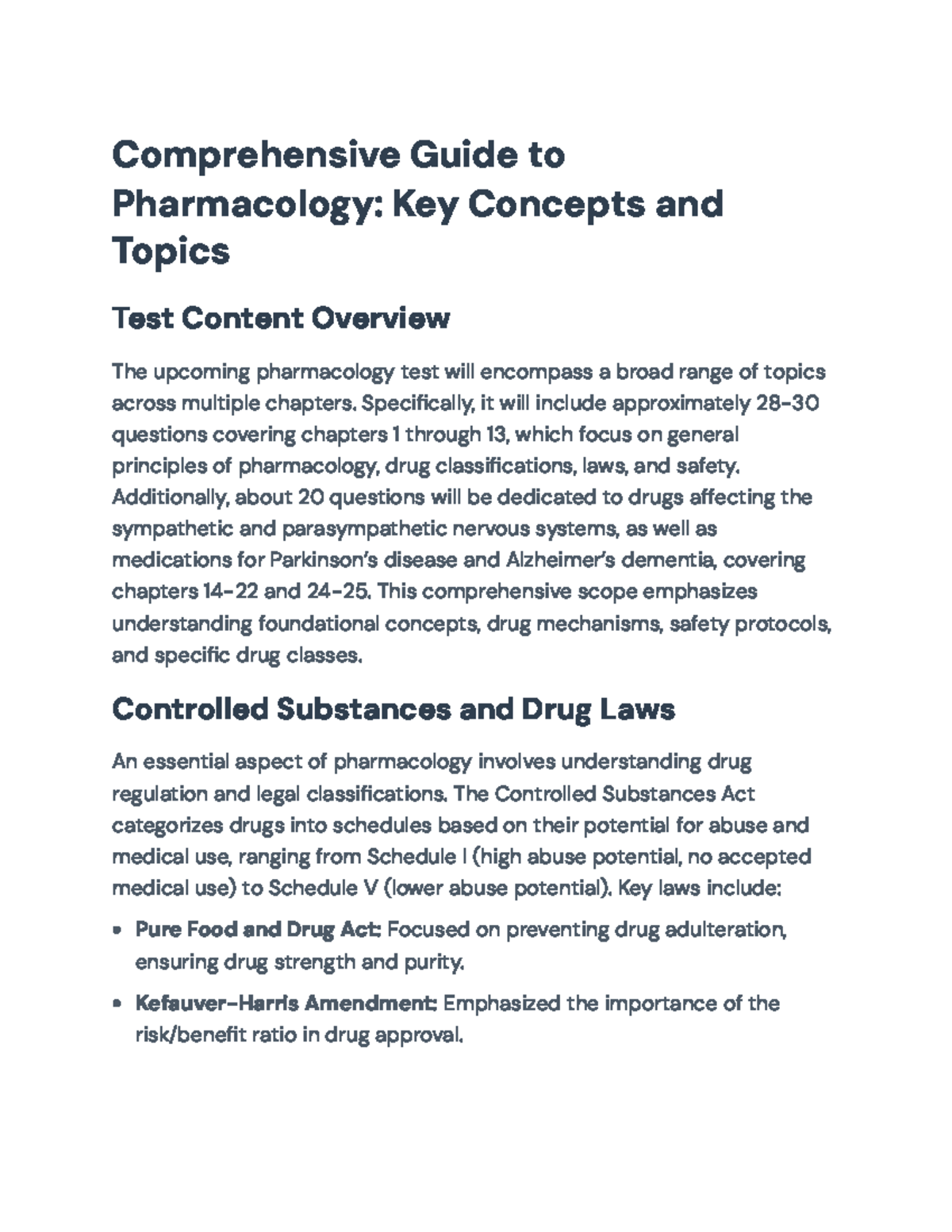 Comprehensive Pharmacology Review: Key Concepts & Test Prep (PHAR 101 ...