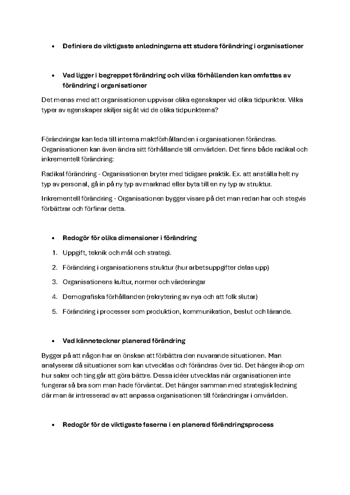 Förändring i organisationer: Viktiga aspekter och strategier (OCH 11 ...