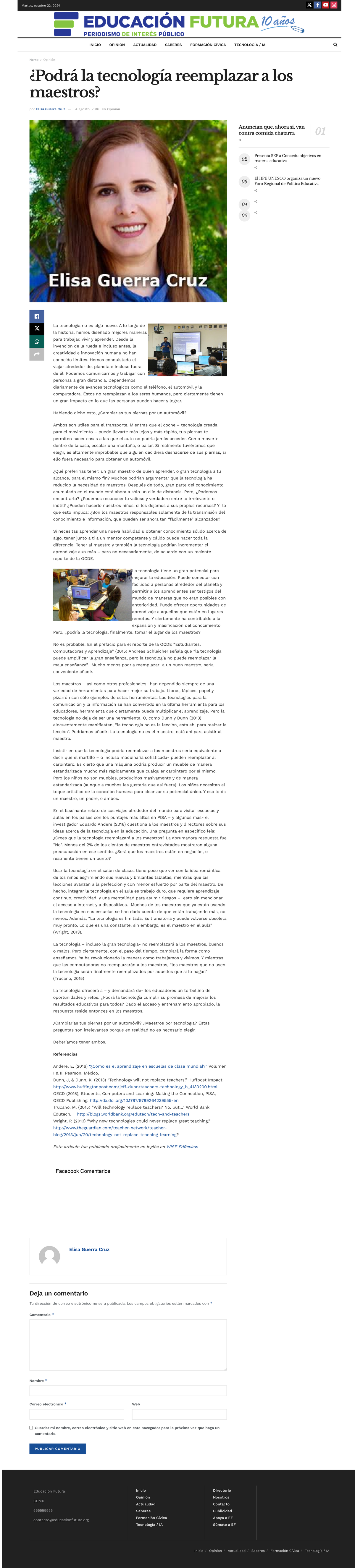 ¿Puede la Tecnología Suplantar a los Maestros? - Reflexiones sobre ...