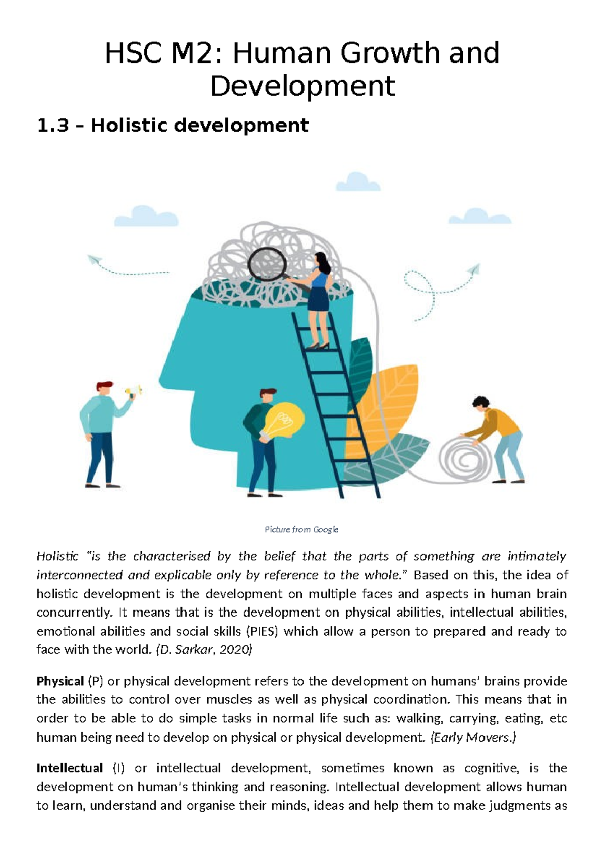 HSC M2 - 1.3 Understanding Holistic Development: PIES Framework ...
