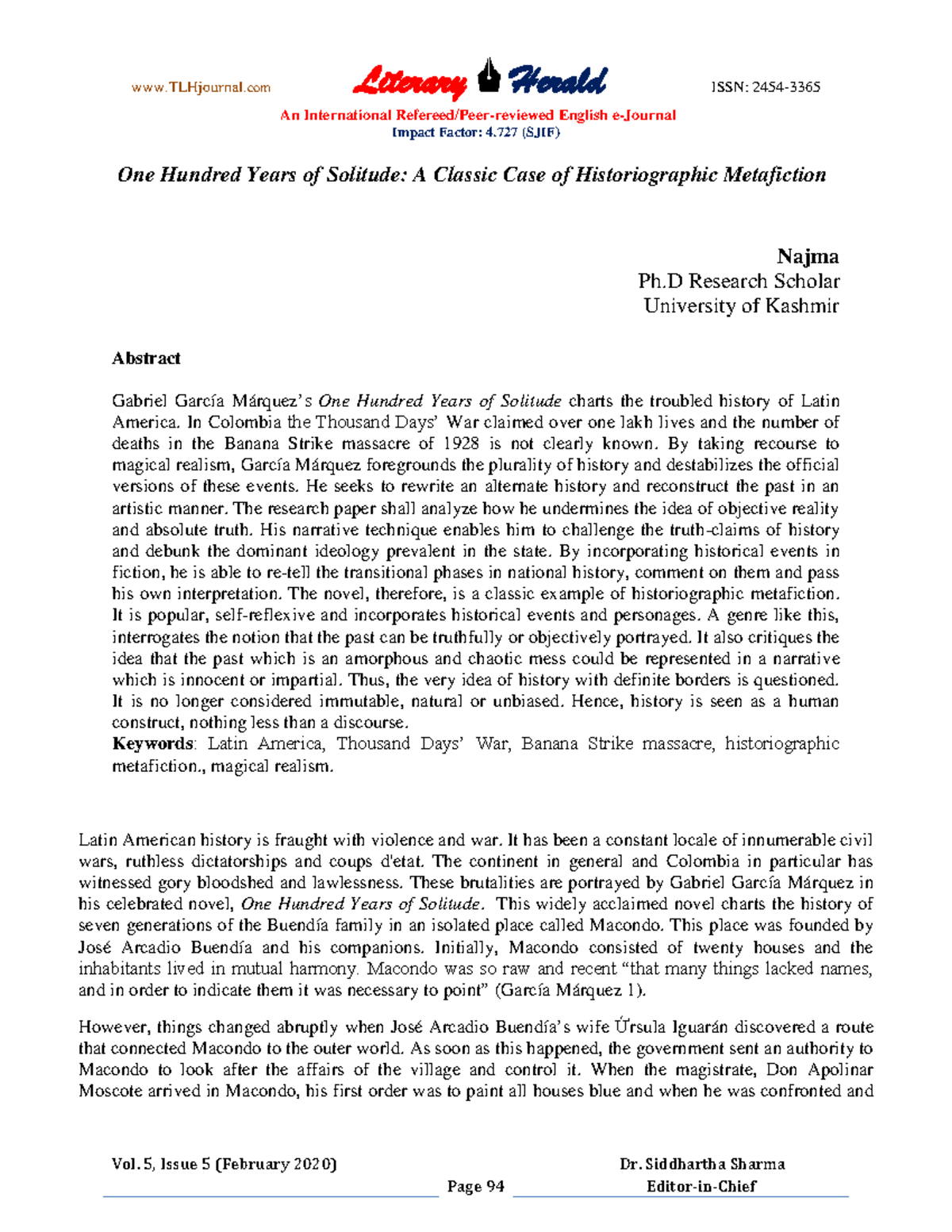 ENG 101: Summary and Critical Analysis of One Hundred Years of Solitude ...
