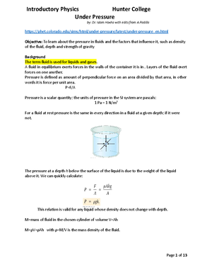 Simple Harmonic Motion PART 1 LAB - LABORATORY EXERCISE # 8 Part I ...
