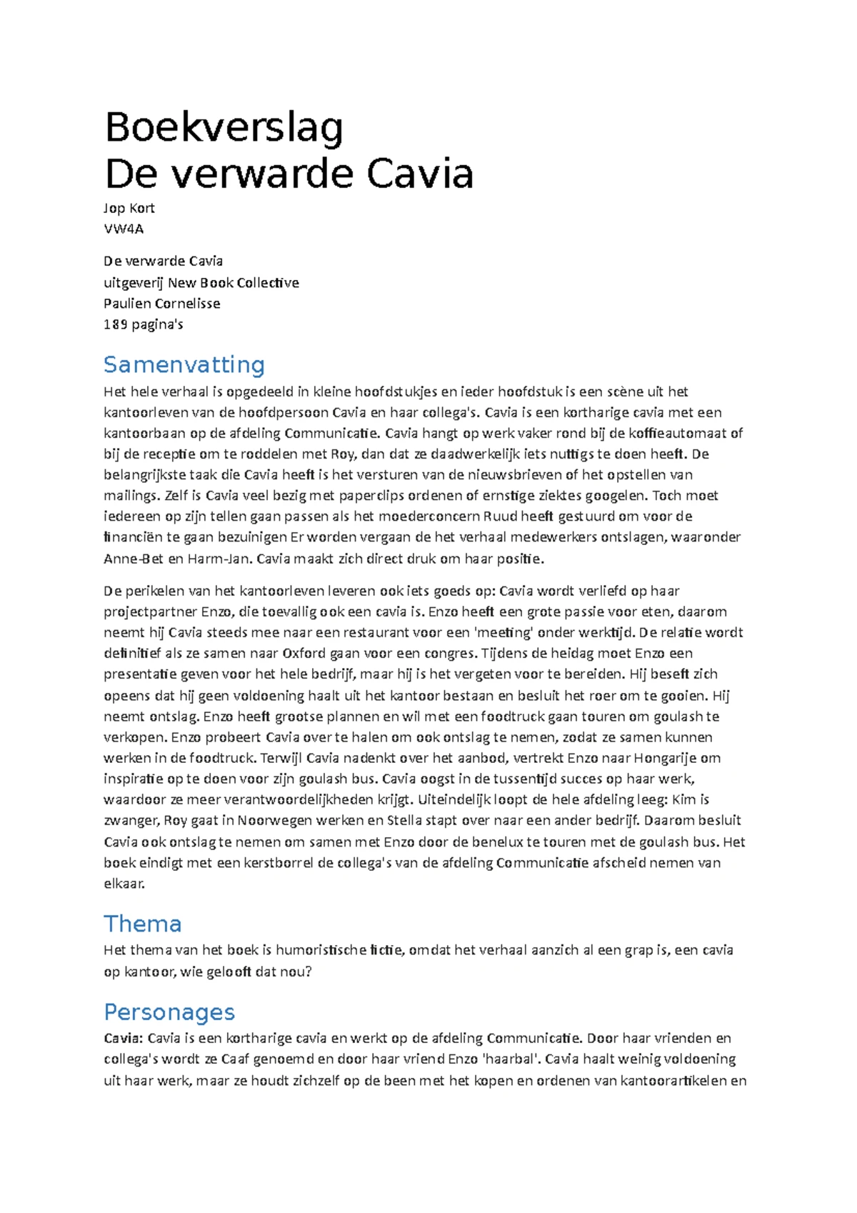 Gebied 19: Analyse van de Fictieve Roman en Thema's - Studeersnel