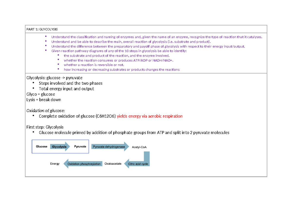 BIO CHEM 3, 4, 5 - Glycolysis & Gluconeogenesis Lecture Notes - Studocu